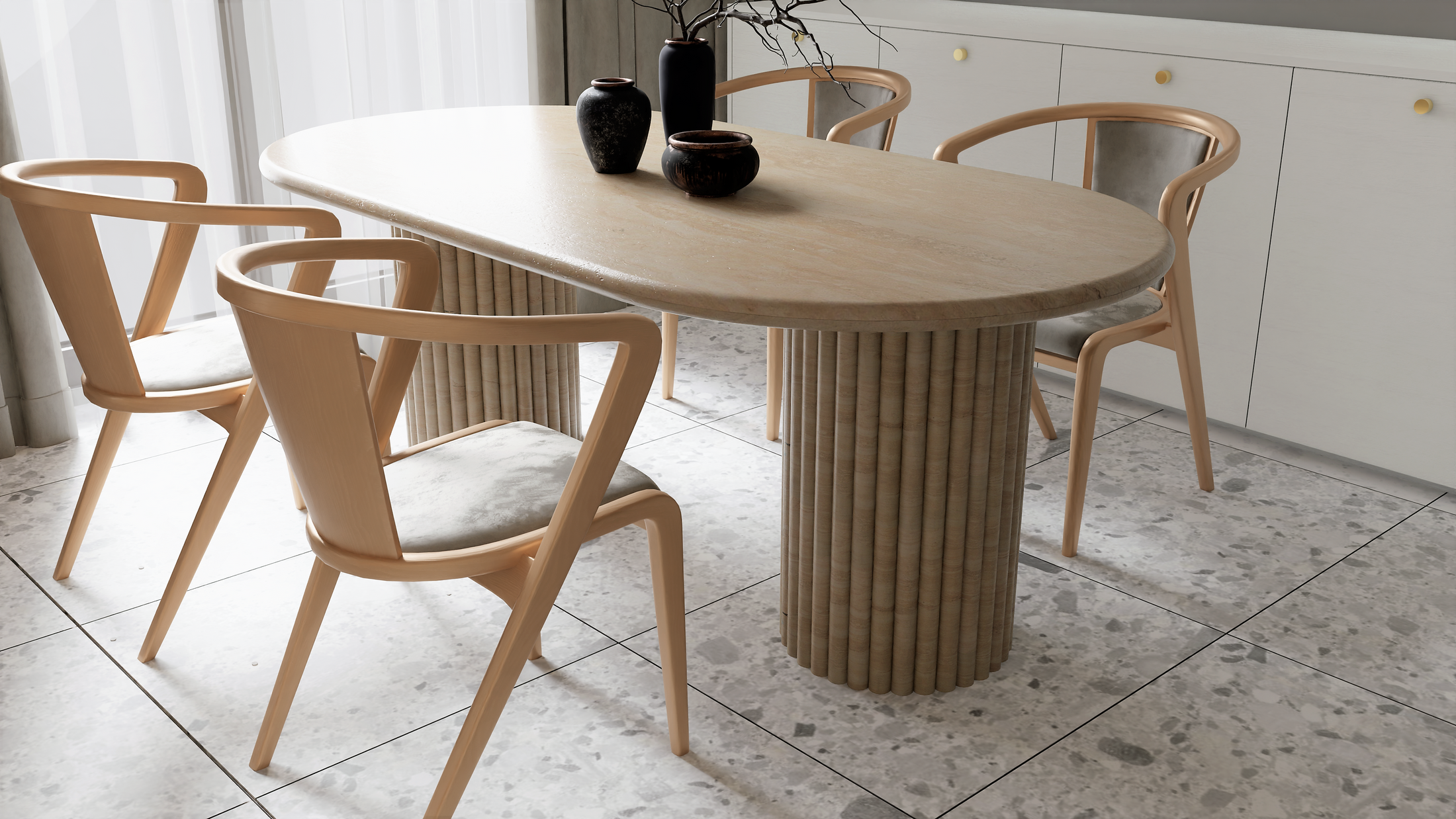 Custom Marble Dining Table | Vessa Bespoke Stone Furniture | Aprils Form