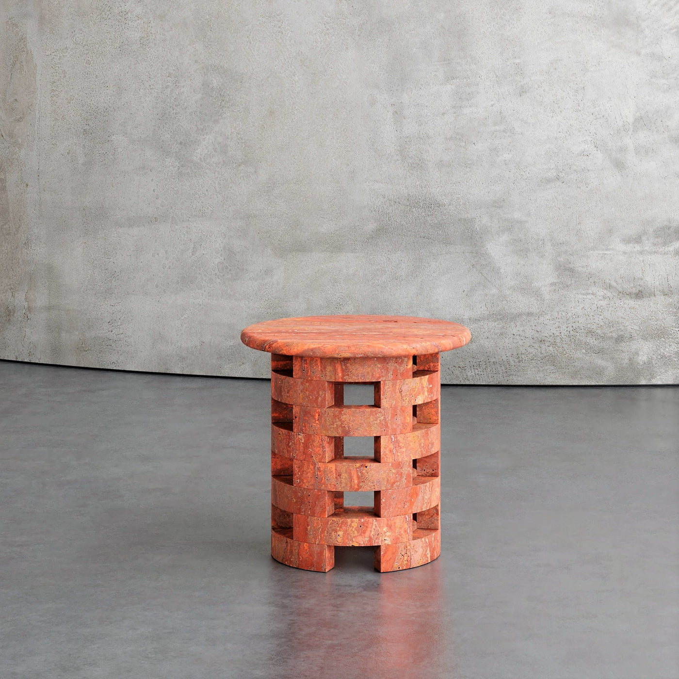 Brace Personalized Travertine Side Table aesthetic