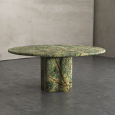 The Kachi Table with a unique wavy solid base