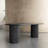 Vessa Custom Design Marble Dining Table celebrates the natural beauty ...