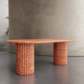 Vessa Custom Design Marble Dining Table celebrates the natural beauty ...