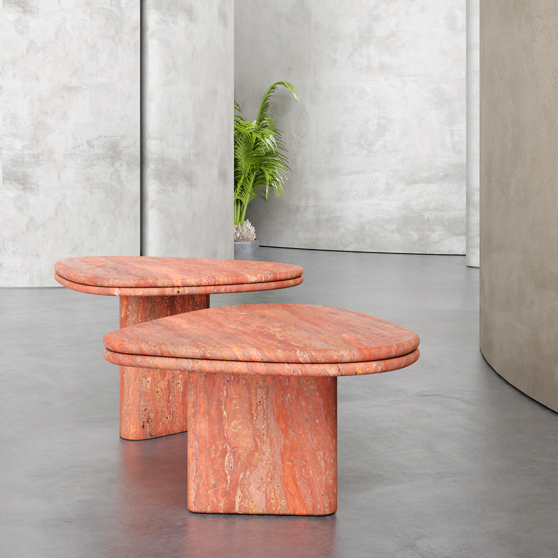 Bow Customizable Natural Stone Coffe Table Set