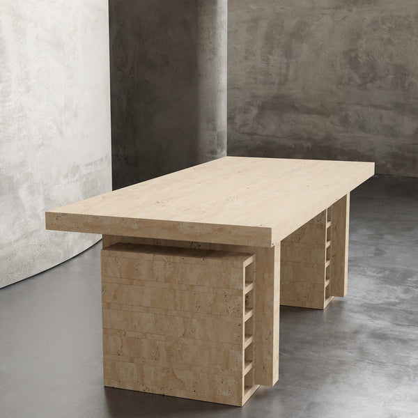 Klon Travertine Marble Office Desk is a modern work of art, design