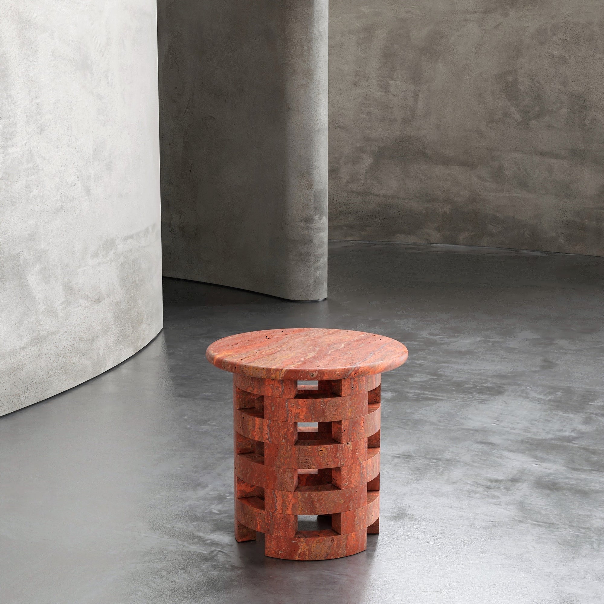 Brace Personalized Travertine Side Table aesthetic