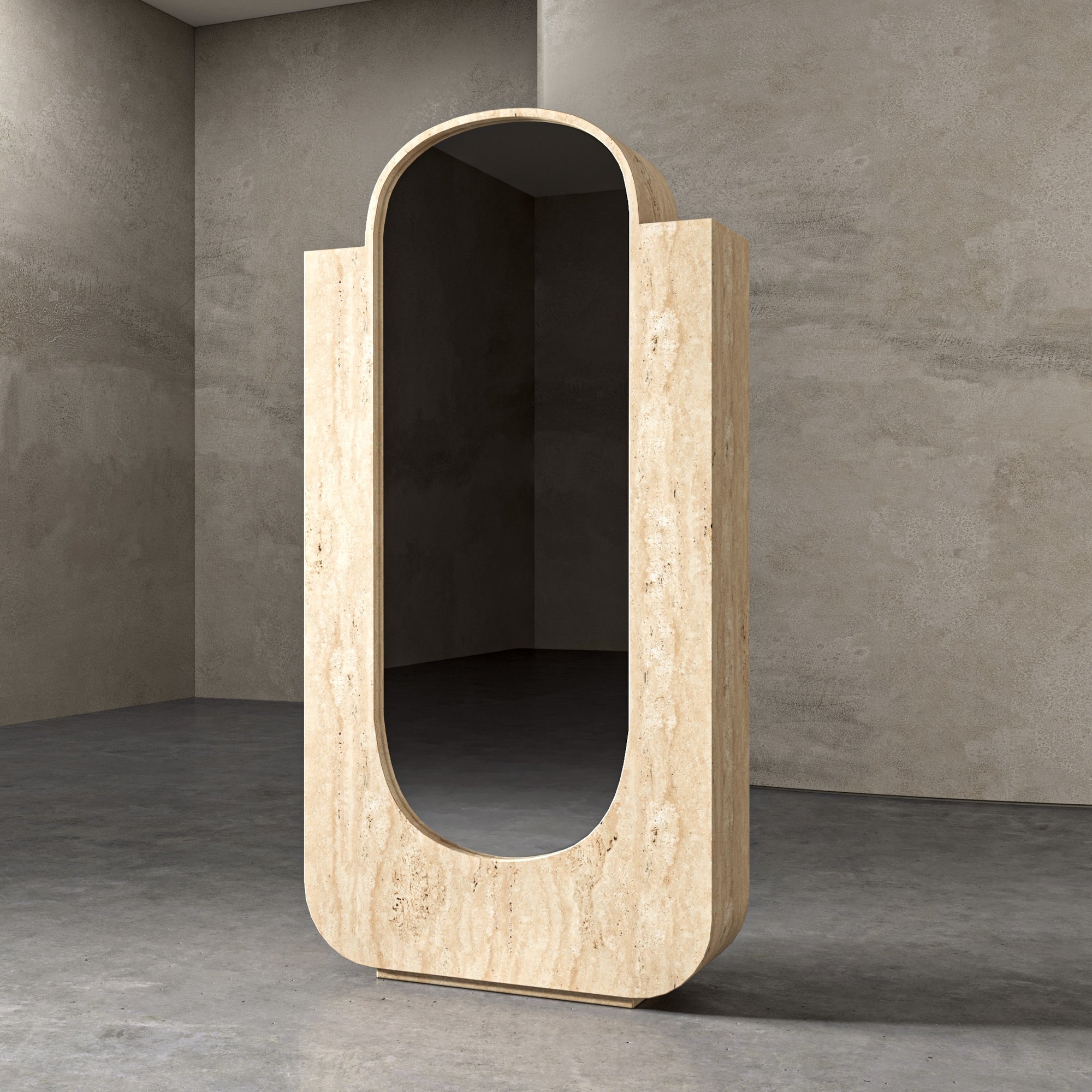 Custom Marble Standing Mirror | Luxury Stone Floor Mirror | Aprils Form
