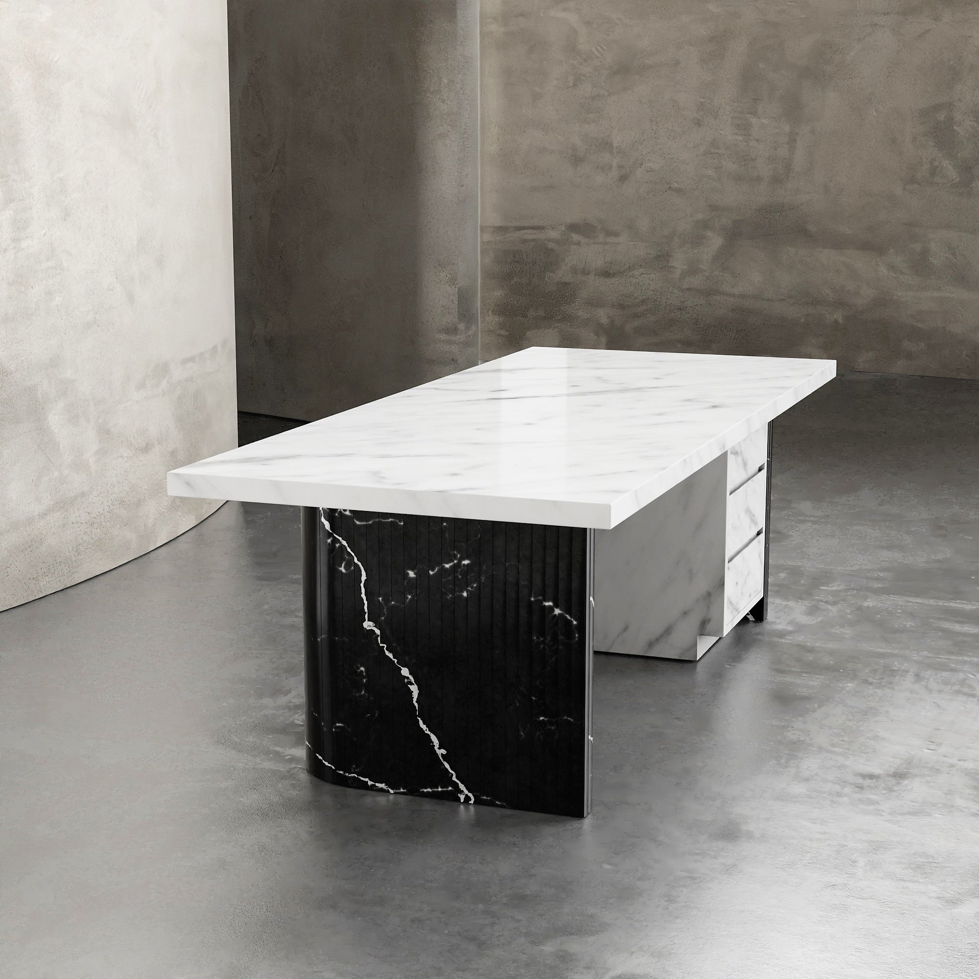Custom Marble Desk with Drawer | Bespoke Stone Office Furniture ...