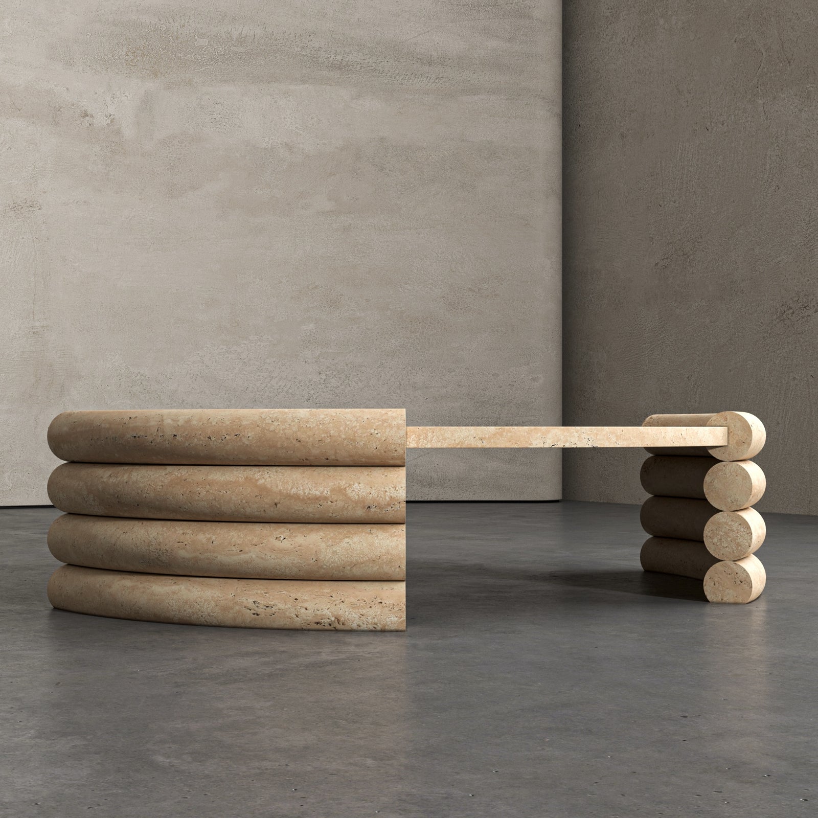 The Artis coffee table features a striking circular design with a ...