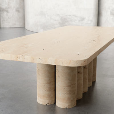 Lumix Custom Marble Dining table sleek design and modern appeal