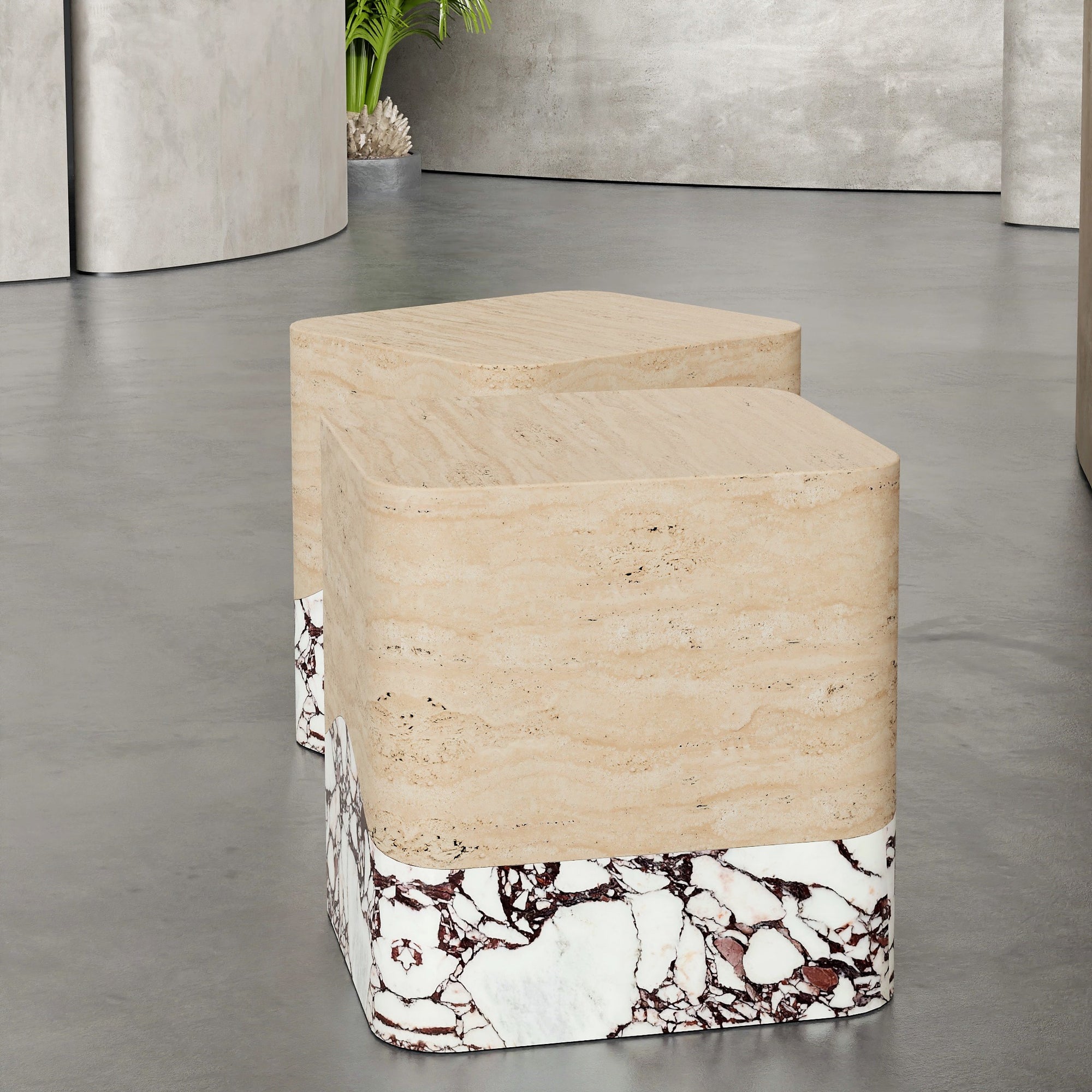 Custom Marble Side Table | Ombra Bespoke Stone Furniture | Aprils Form