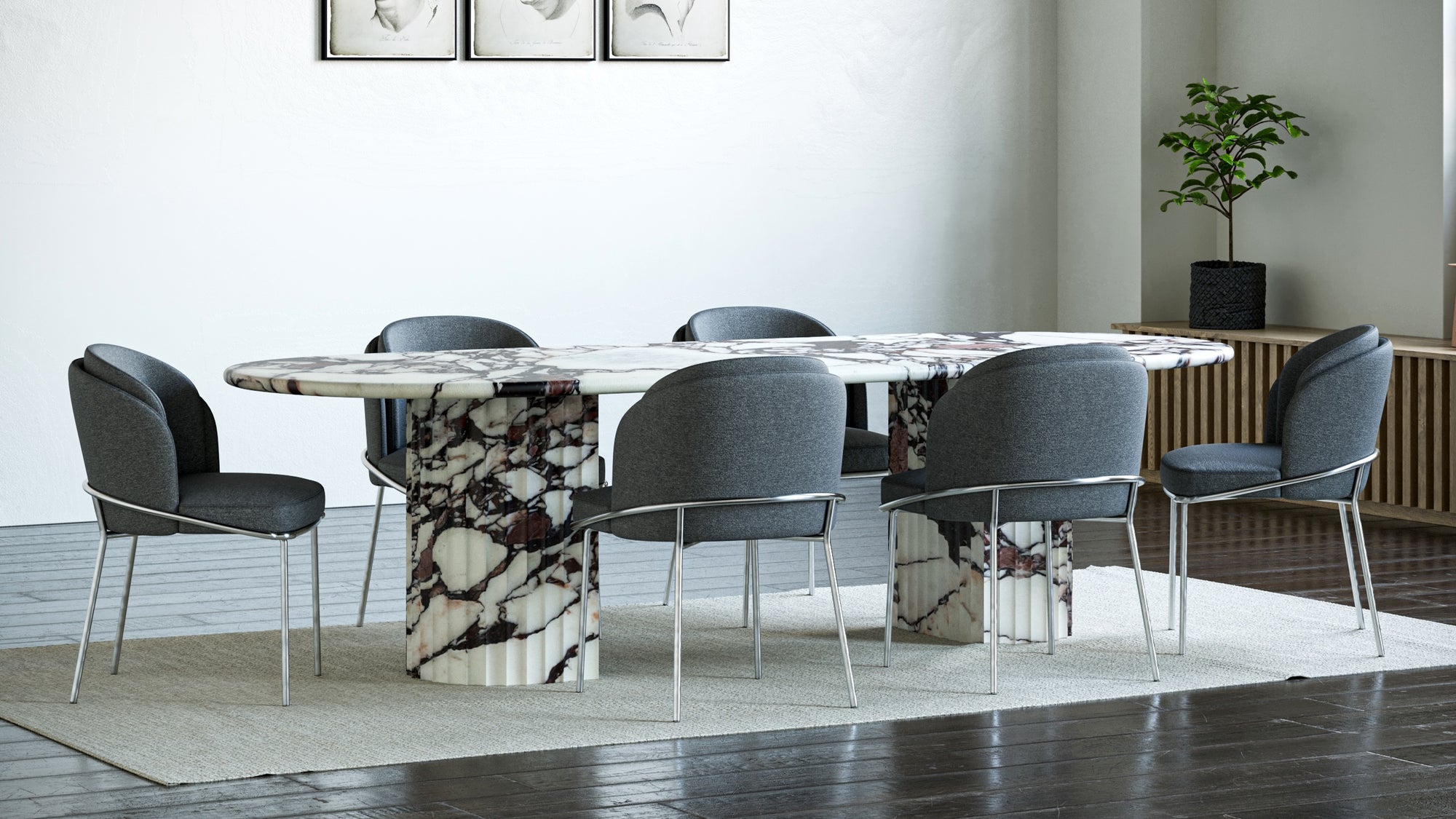 Redisa Custom Design Marble Dining Table celebrates the natural beauty ...