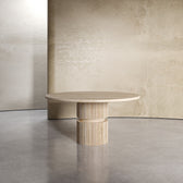 Deva Bespoke Marble dining table is crafted out of durable travertine stone