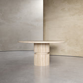 Deva Bespoke Marble dining table is crafted out of durable travertine stone