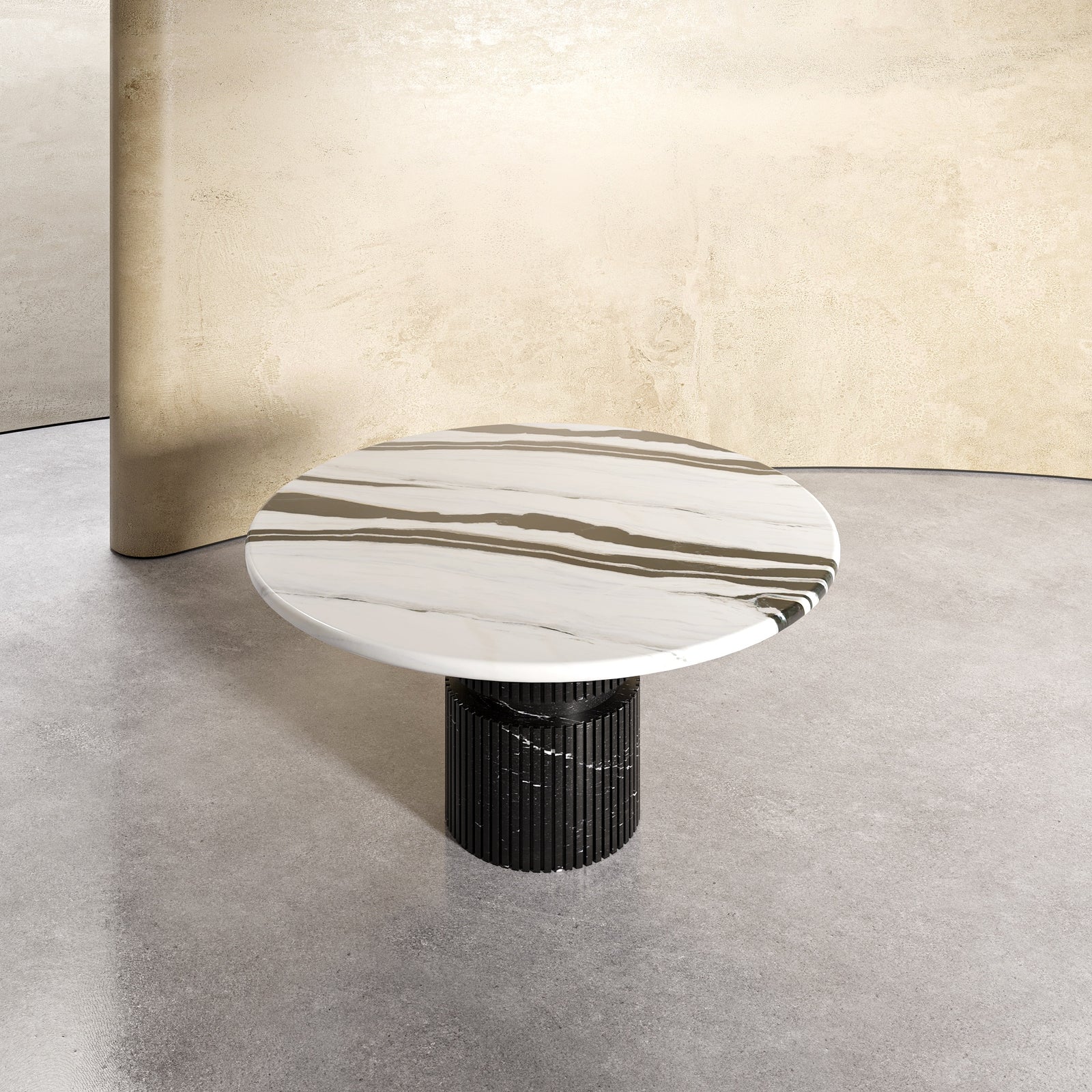 Deva Bespoke Marble dining table is crafted out of durable travertine stone