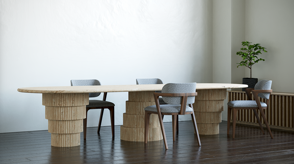 The Tihki Dining Table adds timeless style to dining spaces