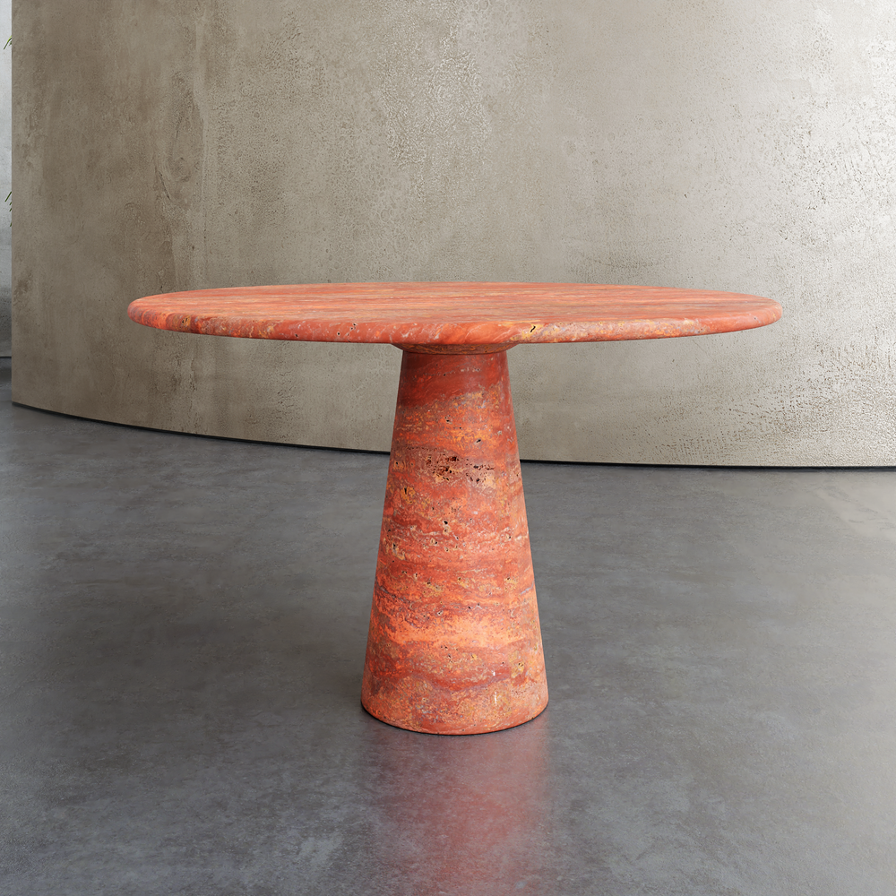 Owl Bespoke Marble dining table is crafted out of durable travertine stone
