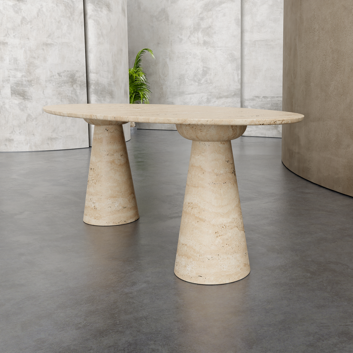 Thuna Oval Customized Dining Table is classic oval top rests