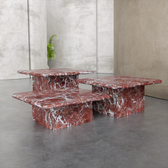 Reda Personalized Marble Table is a set of three staggered tables