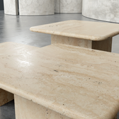 Reda Personalized Marble Table is a set of three staggered tables