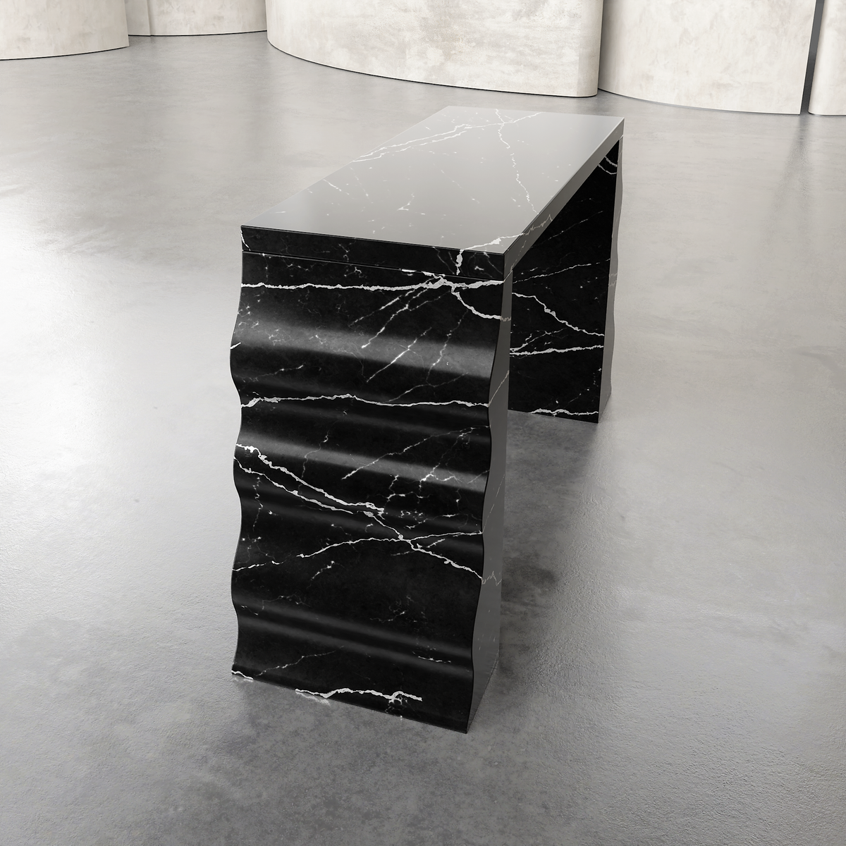 Wave Customize Stone Console Table -Sculpted with subtle sophistication