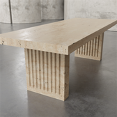 Linge Bespoke Marble Dining Table Clean lines, crisp edges and chunky