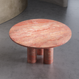 Thri Dining Table travertine dining table, three cylindrical solid legs