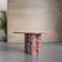 Thri Dining Table travertine dining table, three cylindrical solid legs