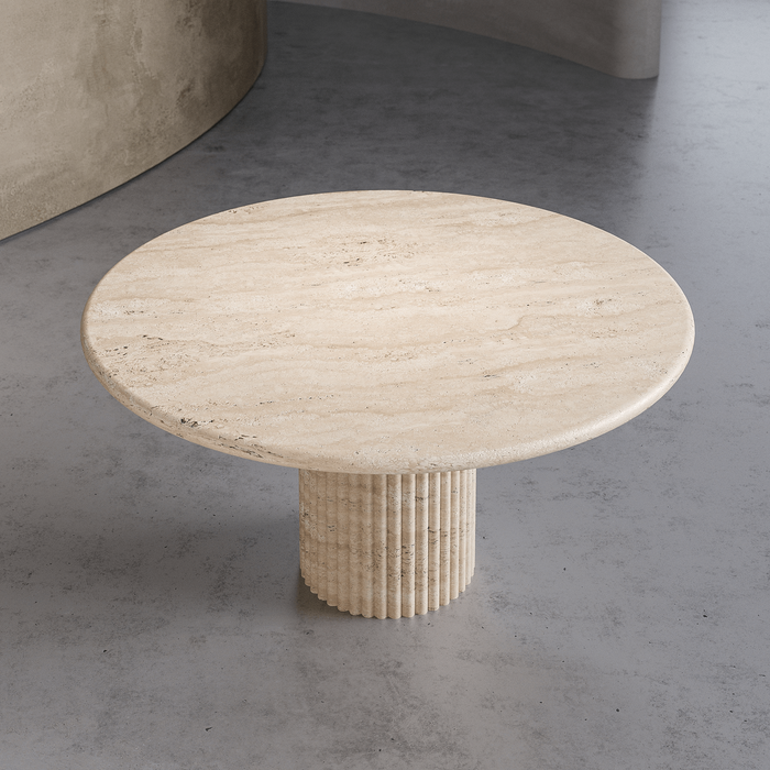 Cyna Round Custom Design Flutted Dining Table