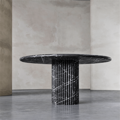 Cyna Round Custom Design Flutted Dining Table