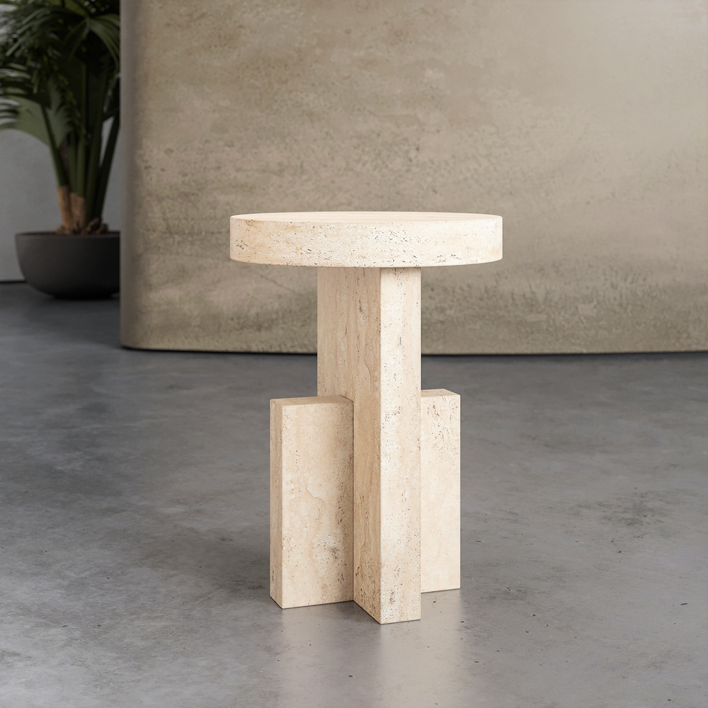 Otto Marble Side Table combines a modern aesthetic and round design