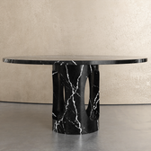 Personalized Marble Dining Table features a unique brutalist design