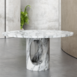 Personalized Marble Dining Table features a unique brutalist design