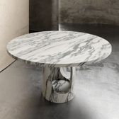 Personalized Marble Dining Table features a unique brutalist design