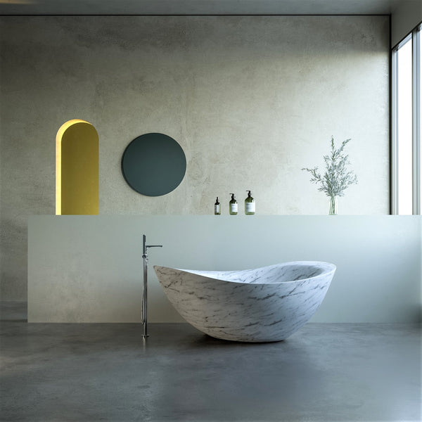 Venia Freestanding Stone Bathtub is a luxurious addition to any bathroom