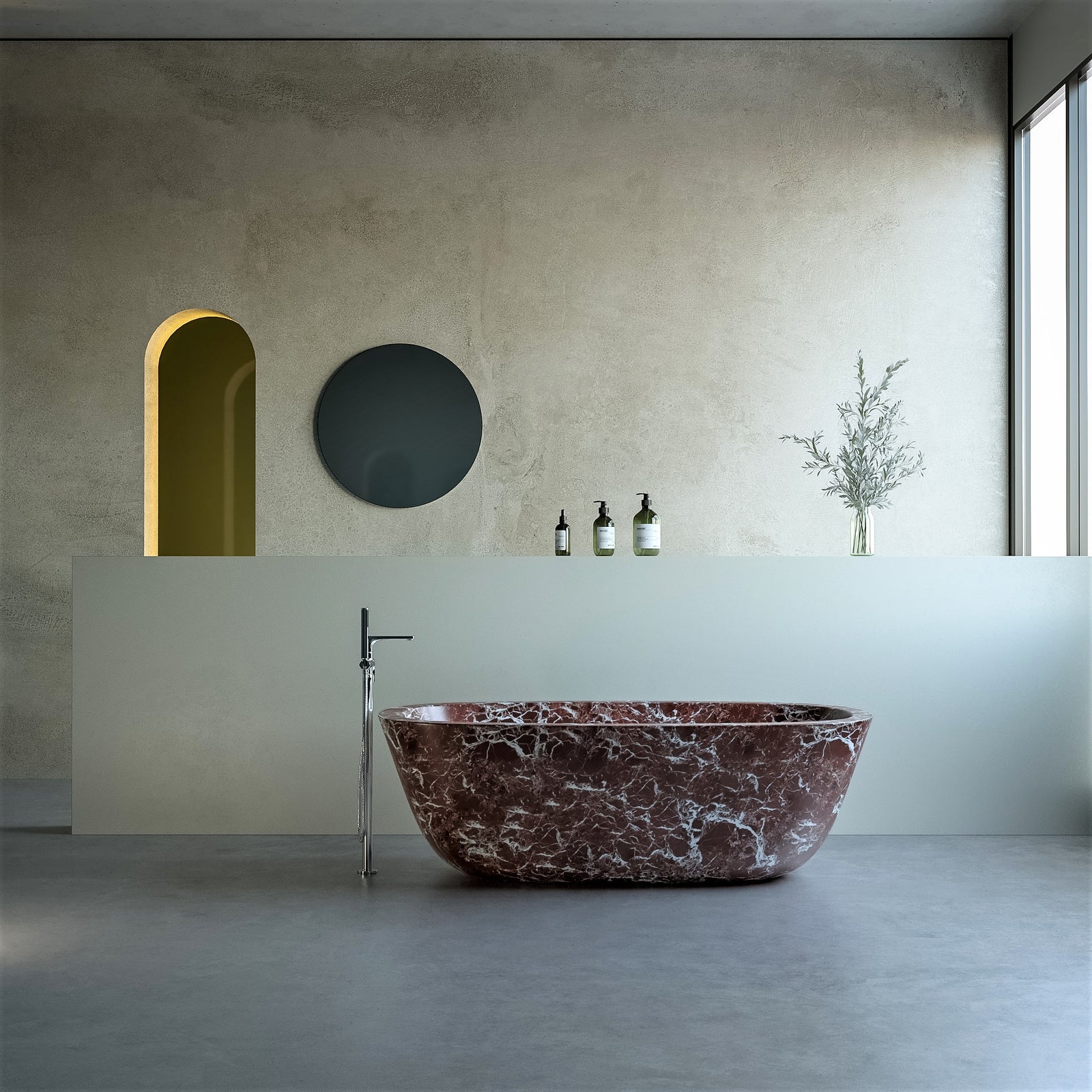 Pluma Freestanding Custom design Bathtub Crafted from solid blocks